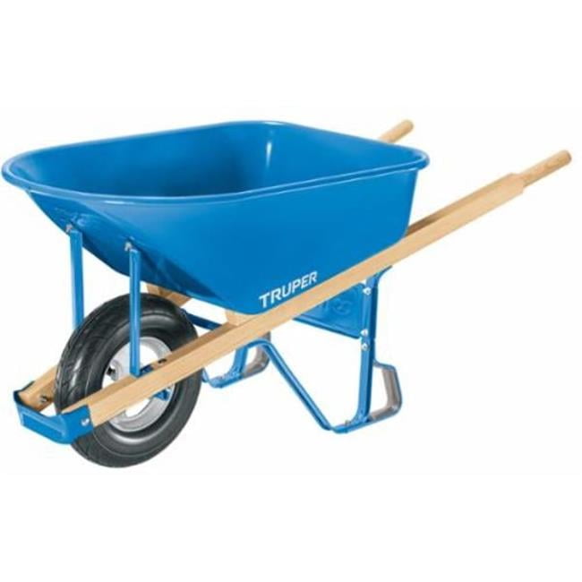 Truper P6-F 6 cu. ft. Steel Tray Wheelbarrow Contractor, Blue - Walmart.com