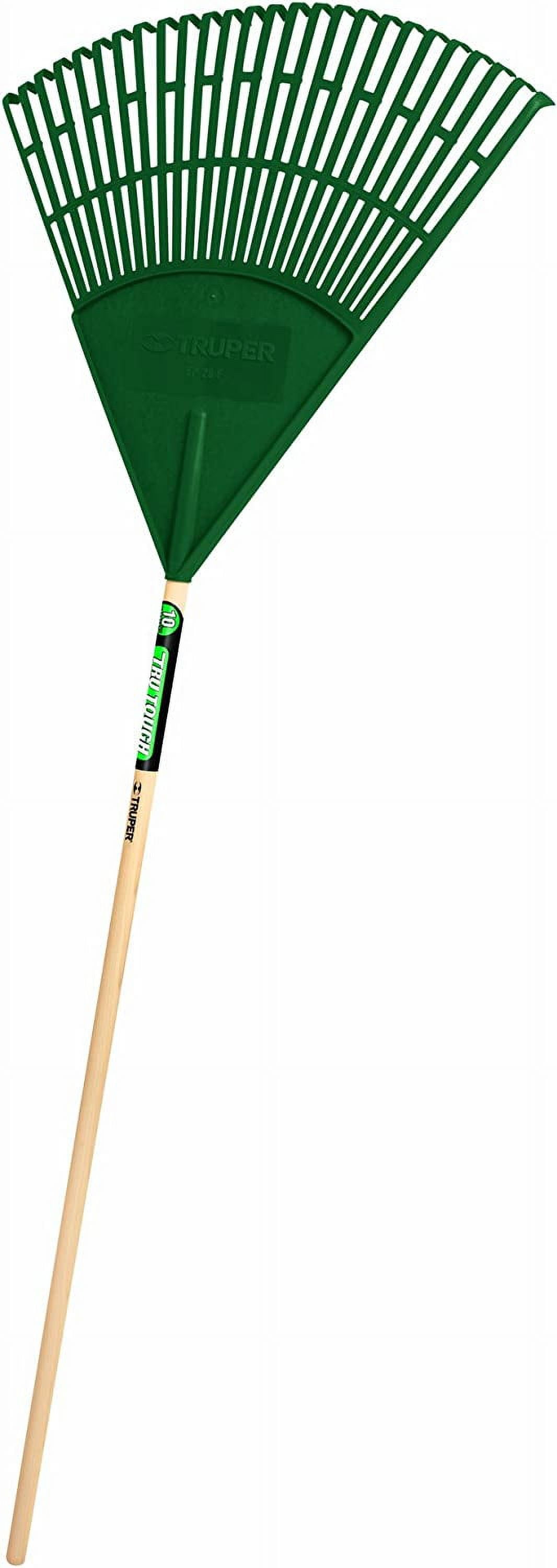 Truper 989516 Tru Tough 48 Plastic Leaf Rake, 22-Inch Head, Wood Handle ...