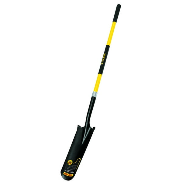 Truper Tru Pro 65 in. Steel Round Drain Spade Fiberglass Handle ...