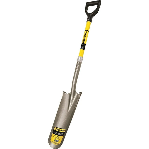 Truper Tru Pro RoundPoint Drain Spade with Fiberglass D-Handle, 28 ...