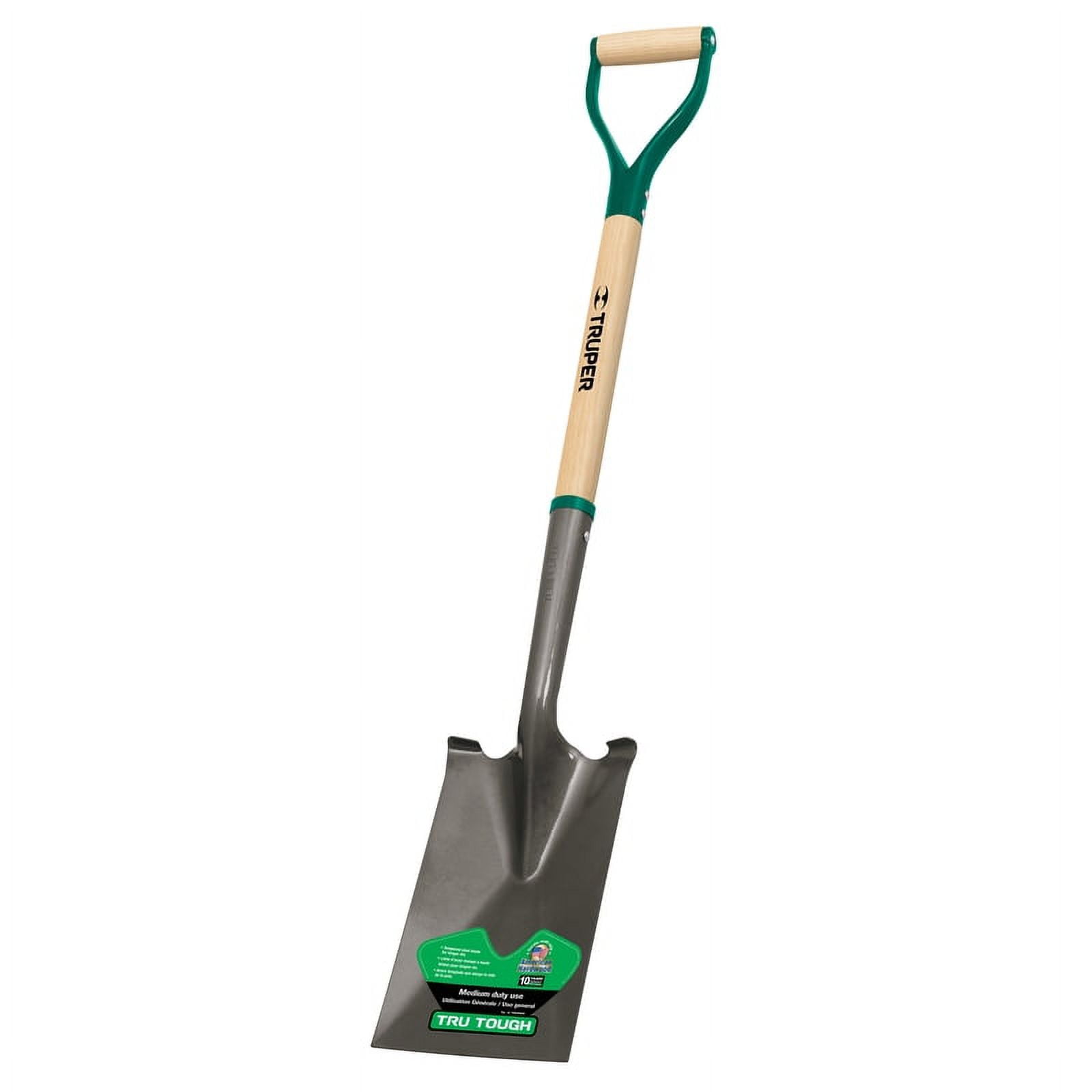 Truper Tru Tough D Handle Garden Spade, Square Point, 30" Hardwood and ...
