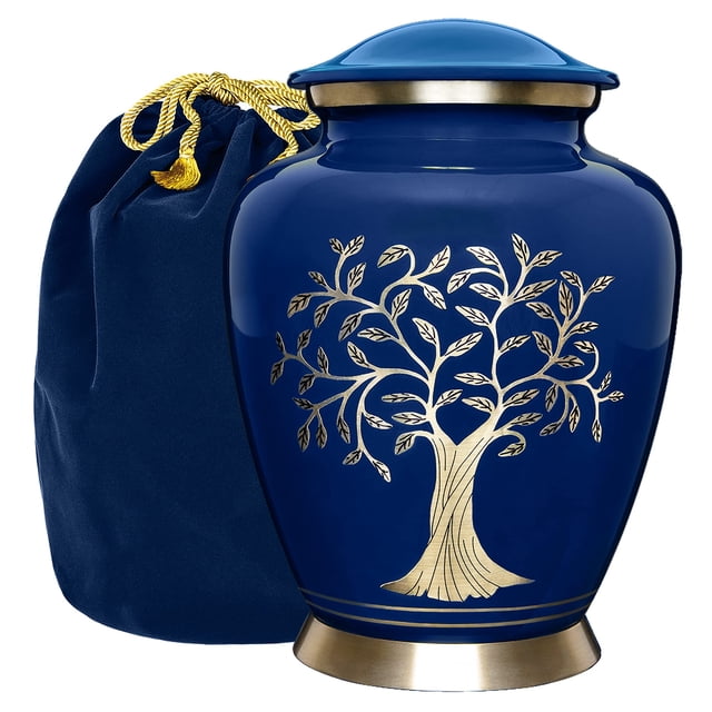 Free Shipping! Trupoint Memorials Blue Tree of Life Large Cremation Urn ...