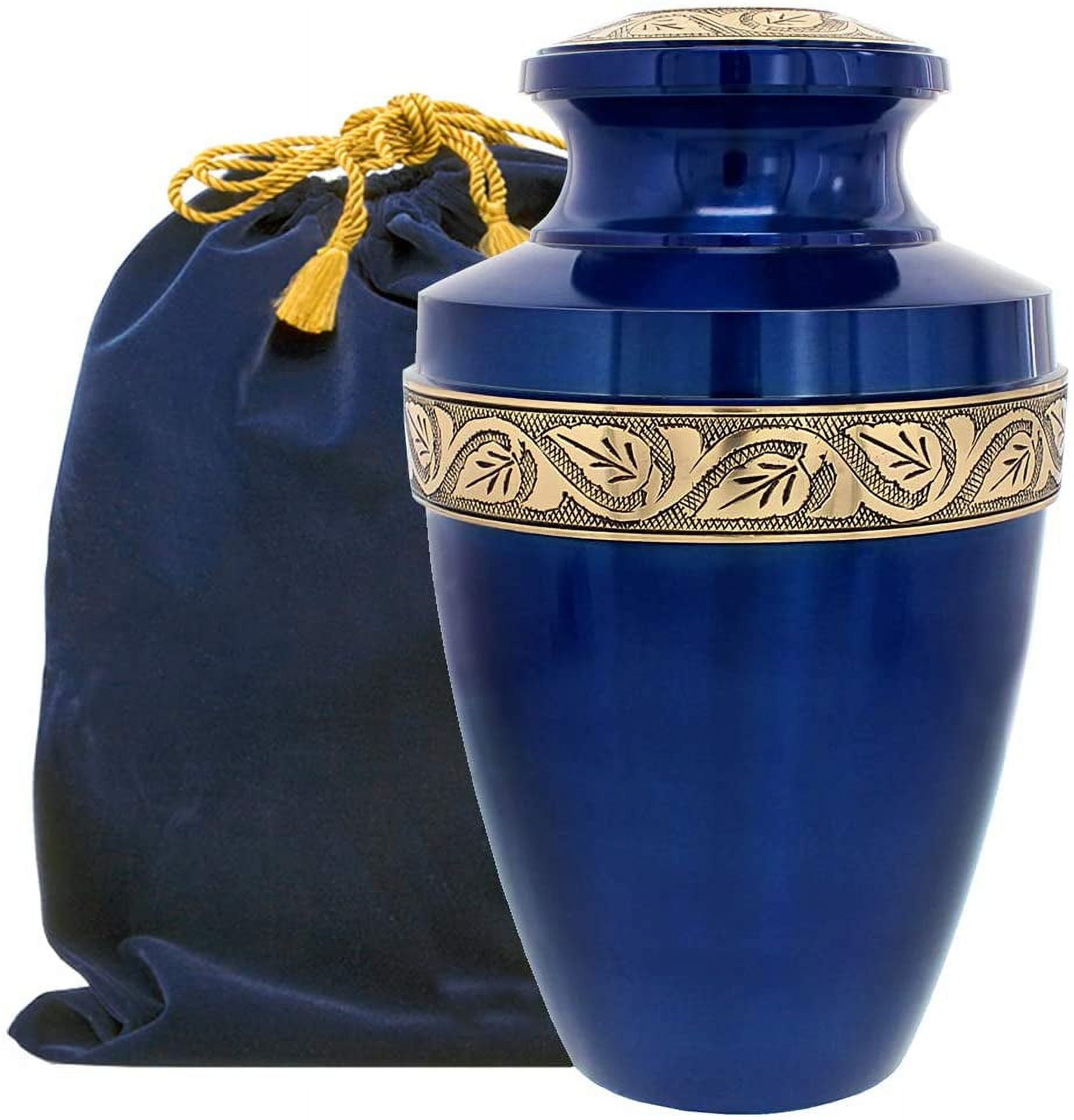 Trupoint Memorials Majestic Extra Large Grecian Blue Cremation Urn for ...