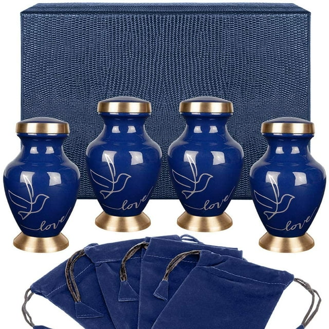 Trupoint Memorials Modern Love Dark Blue Small Keepsake Urns for Human ...