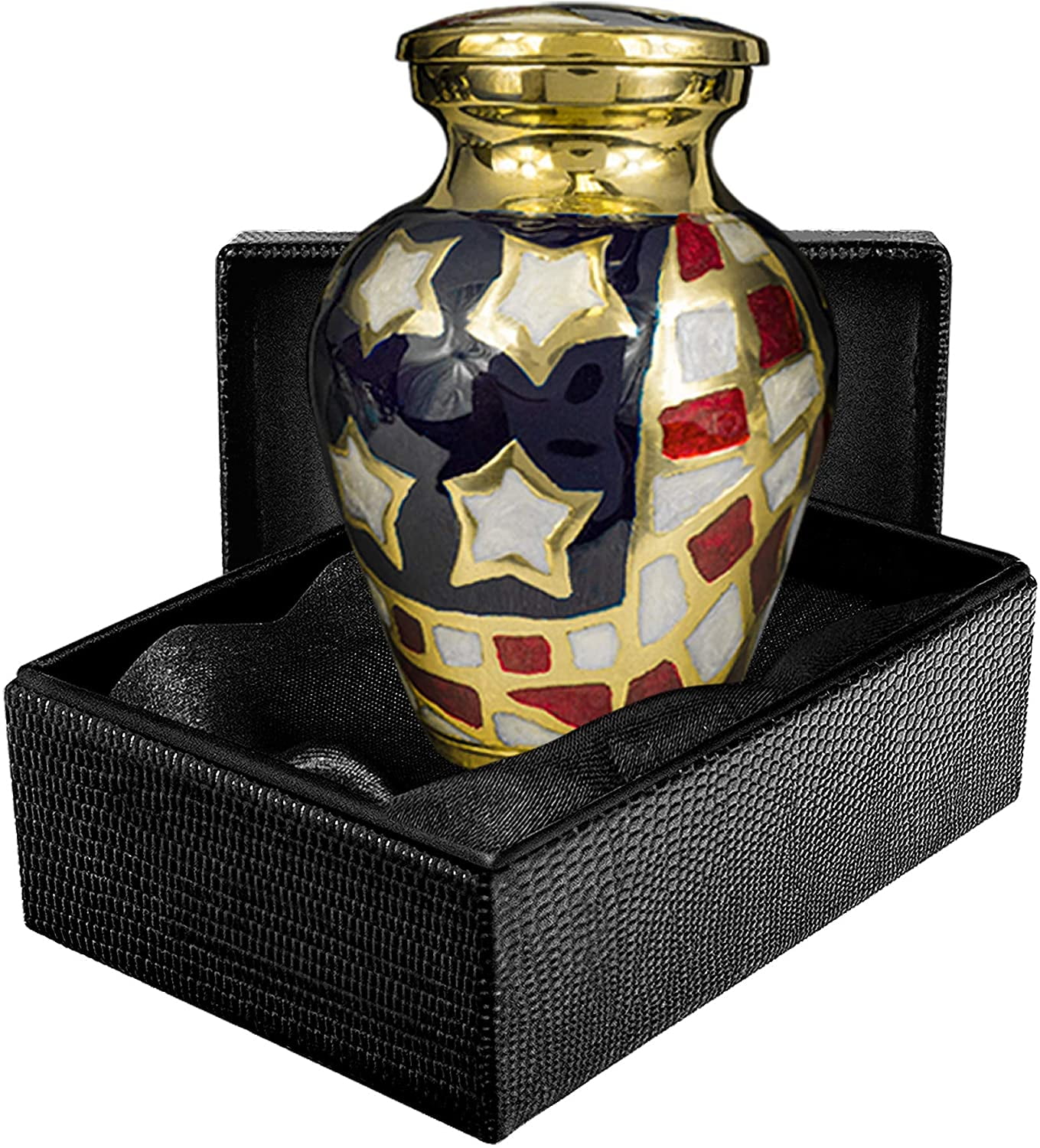 Trupoint Memorials Patriotic US Flag Small Keepsake Urn for Human Ashes ...