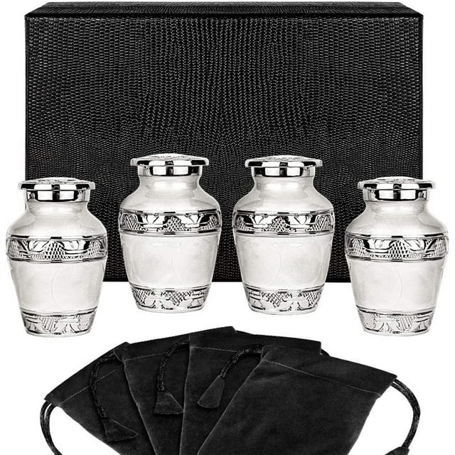 Trupoint Silver Linings White Funeral Box - Keepsake Cremation Urns ...