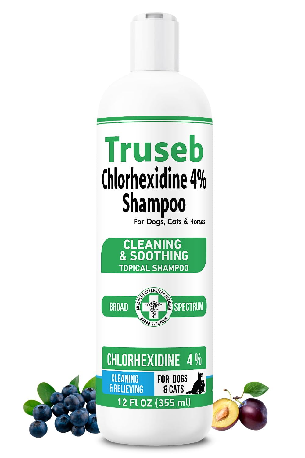 Truseb Topical Chlorhexidine 4% Shampoo for Dogs, Cats, and Horses with ...