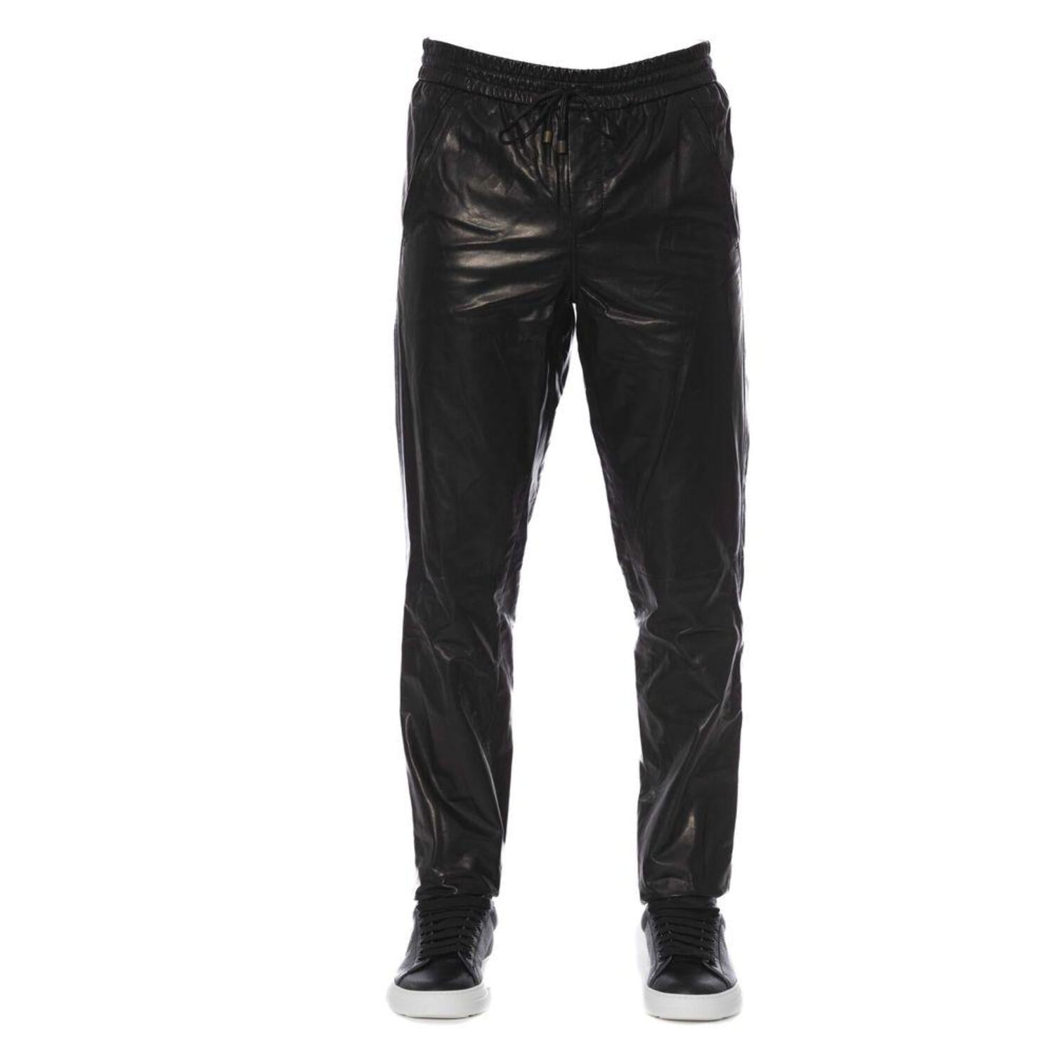 Trussardi Black Leather Men Pants - Walmart.com