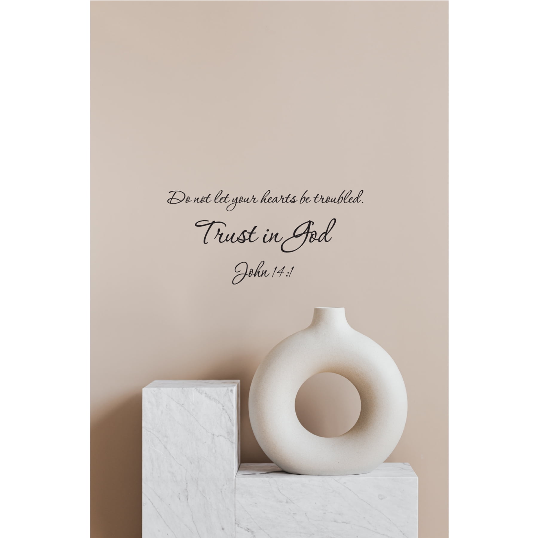 Trust in God John 14:1 Bible Verse Vinyl Wall Art Christian Home Decor ...