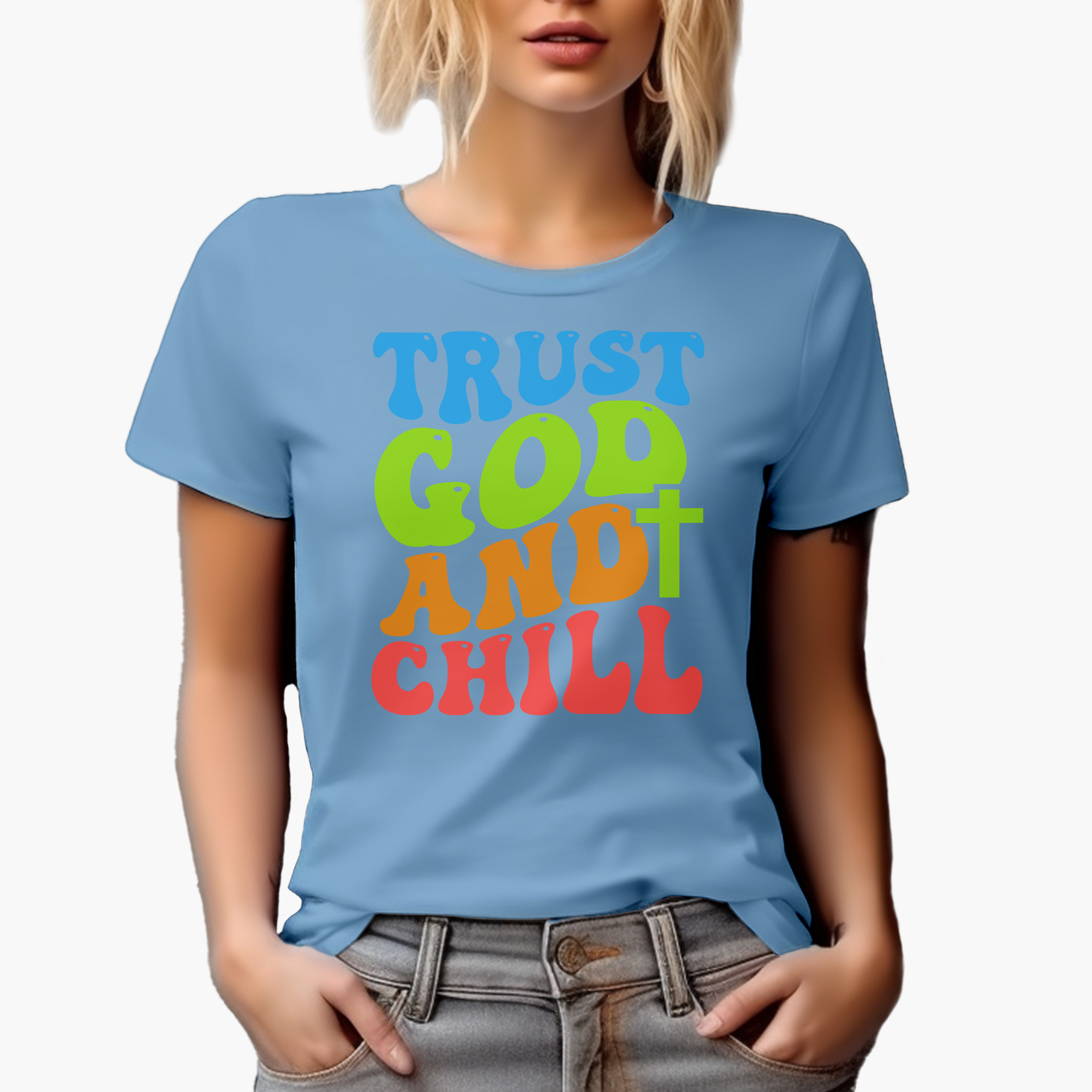 Trust God and Chill, Quote About Trusting God & Resting, Groovy Retro ...