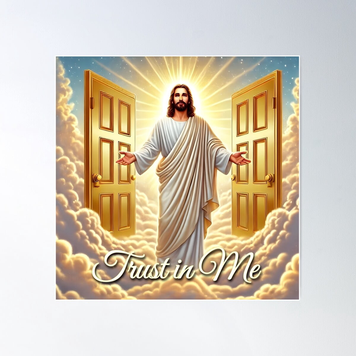 Trust In Me – Jesus Christ In Heavenly Glory Poster Wall Art, Modern ...