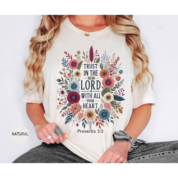 Trust In The Lord Christian Shirt, Marian Catholic Faith Tee, Religious ...