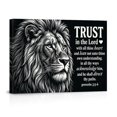 Trust In The Lord Lion verbs 3 5 6 Christian Bible Verse Canvas ...