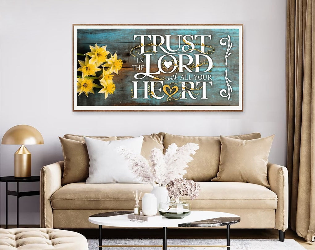 Trust In The Lord With All Your Heart Art Print, Religious Art, Wall ...