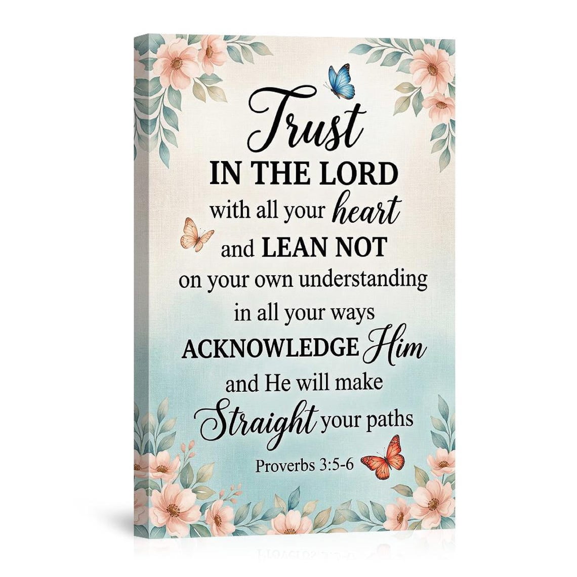 Trust In The Lord verbs 3 5 6 Floral Christian Inspirational Bible ...