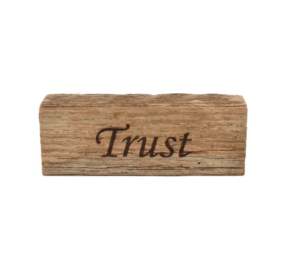 Trust Inspirational Reclaimed Wood Block Sign - Walmart.com