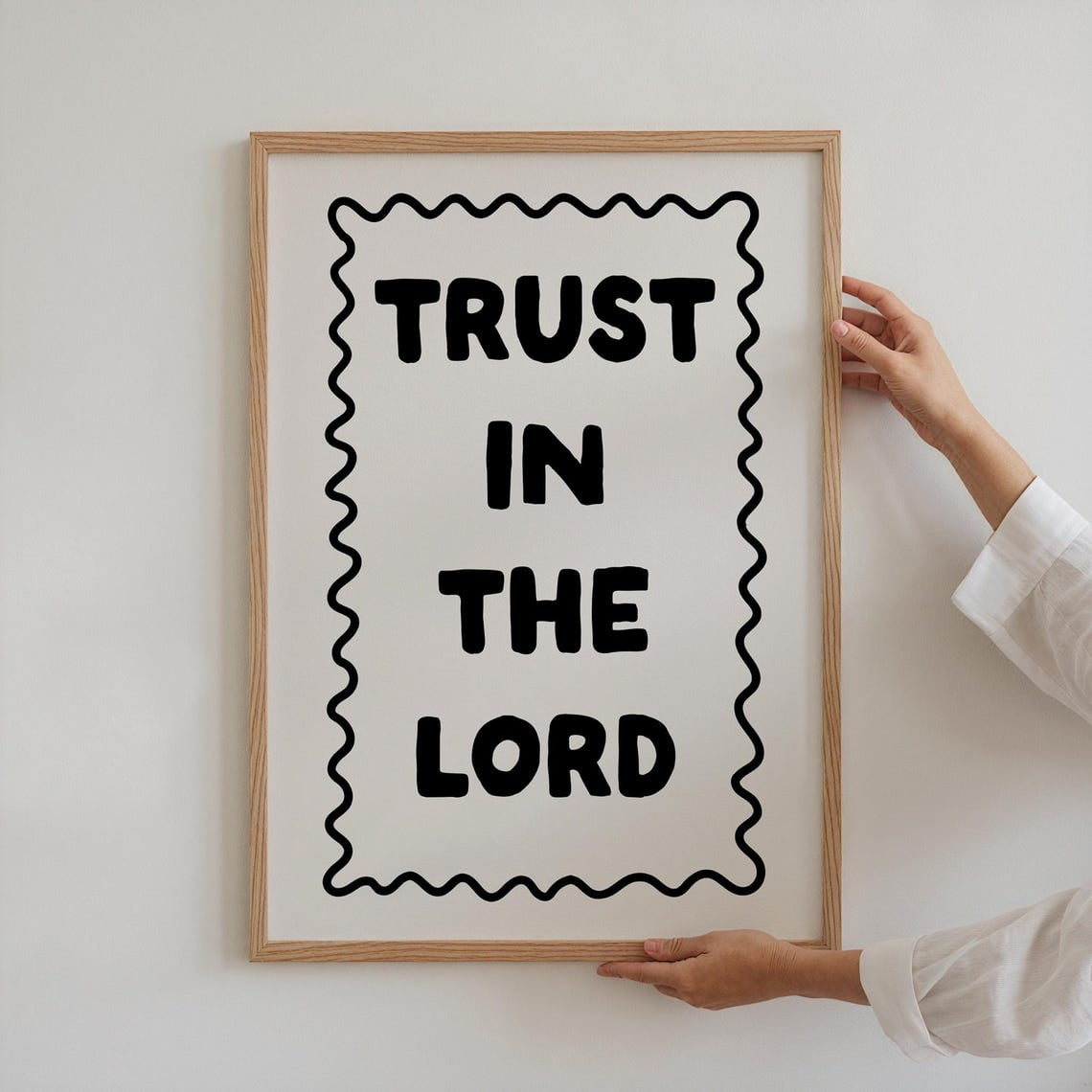 Trust In The Lord, Christian Wall Art, Trendy Apartment Decor, Wavy ...