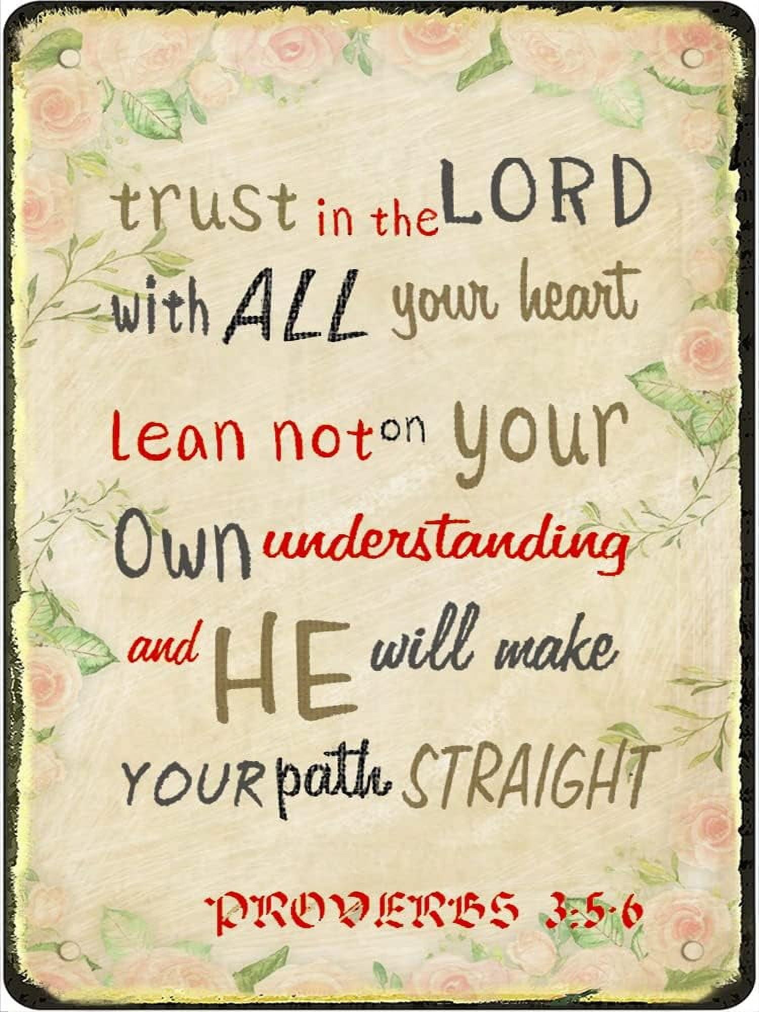 Trust in The Lord with All Your Heart Vintage Tin Sign Religious Gifts ...