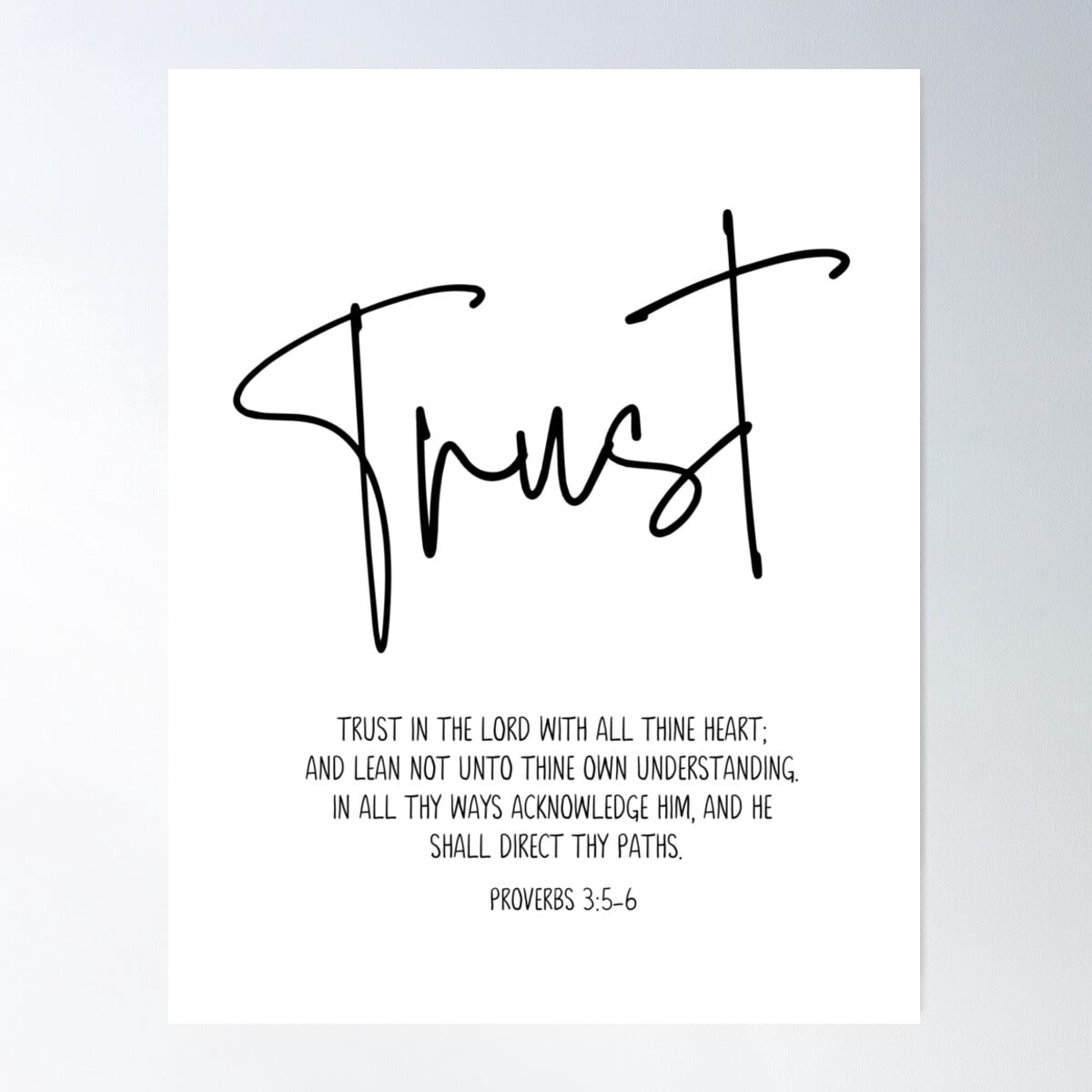 Trust In The Lord, Proverbs 3:5-6, Modern Bible Verse Wall Art ...