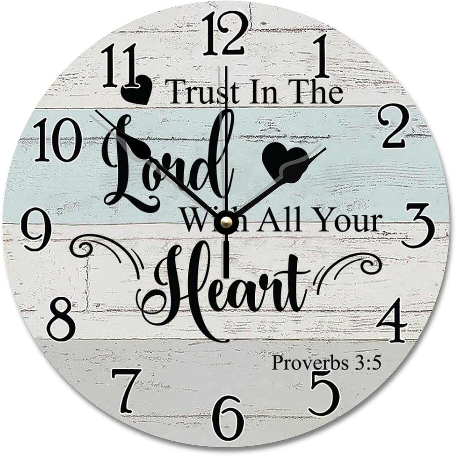 Trust in The Lord Wall Clock Christian Jesus Quote 12 Inch Round Wall ...