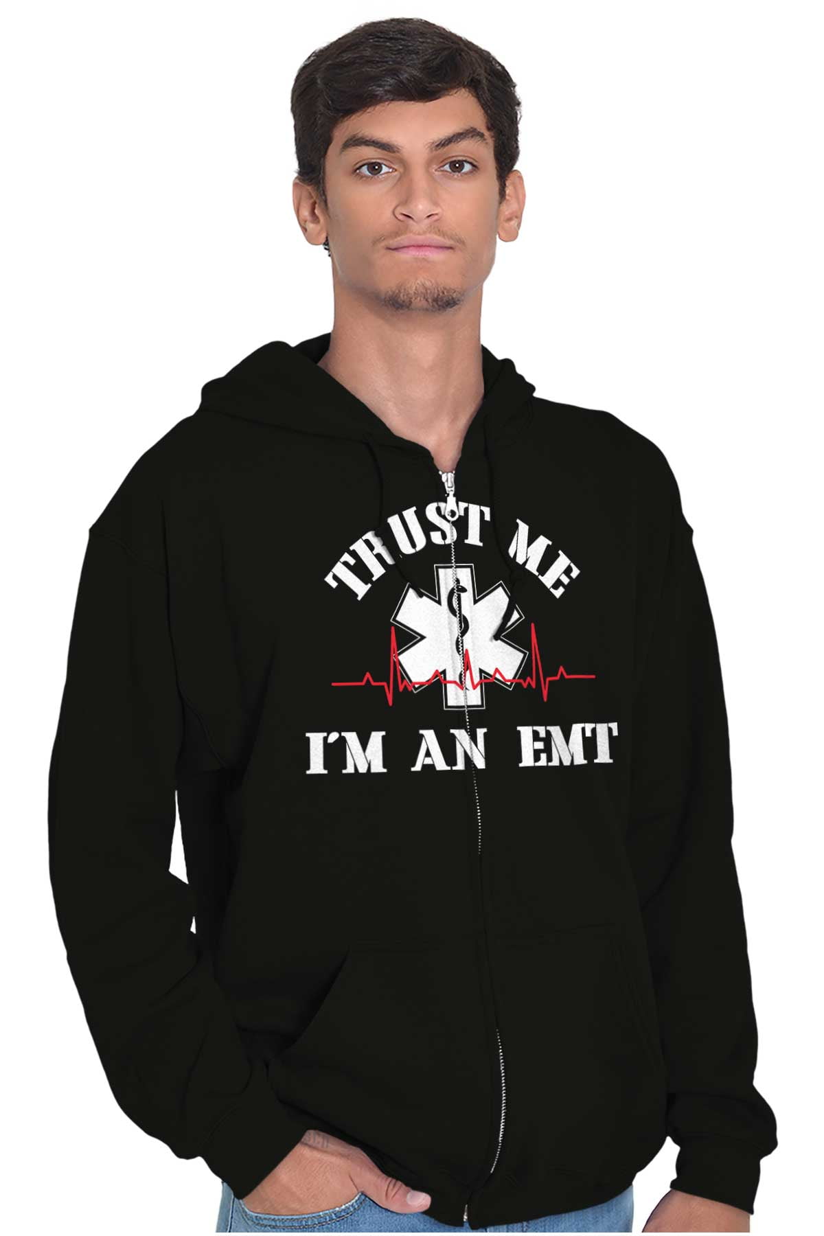 Trust Me An EMT Emergency Medical Tech Zip Up Hoodie Men's Women's ...