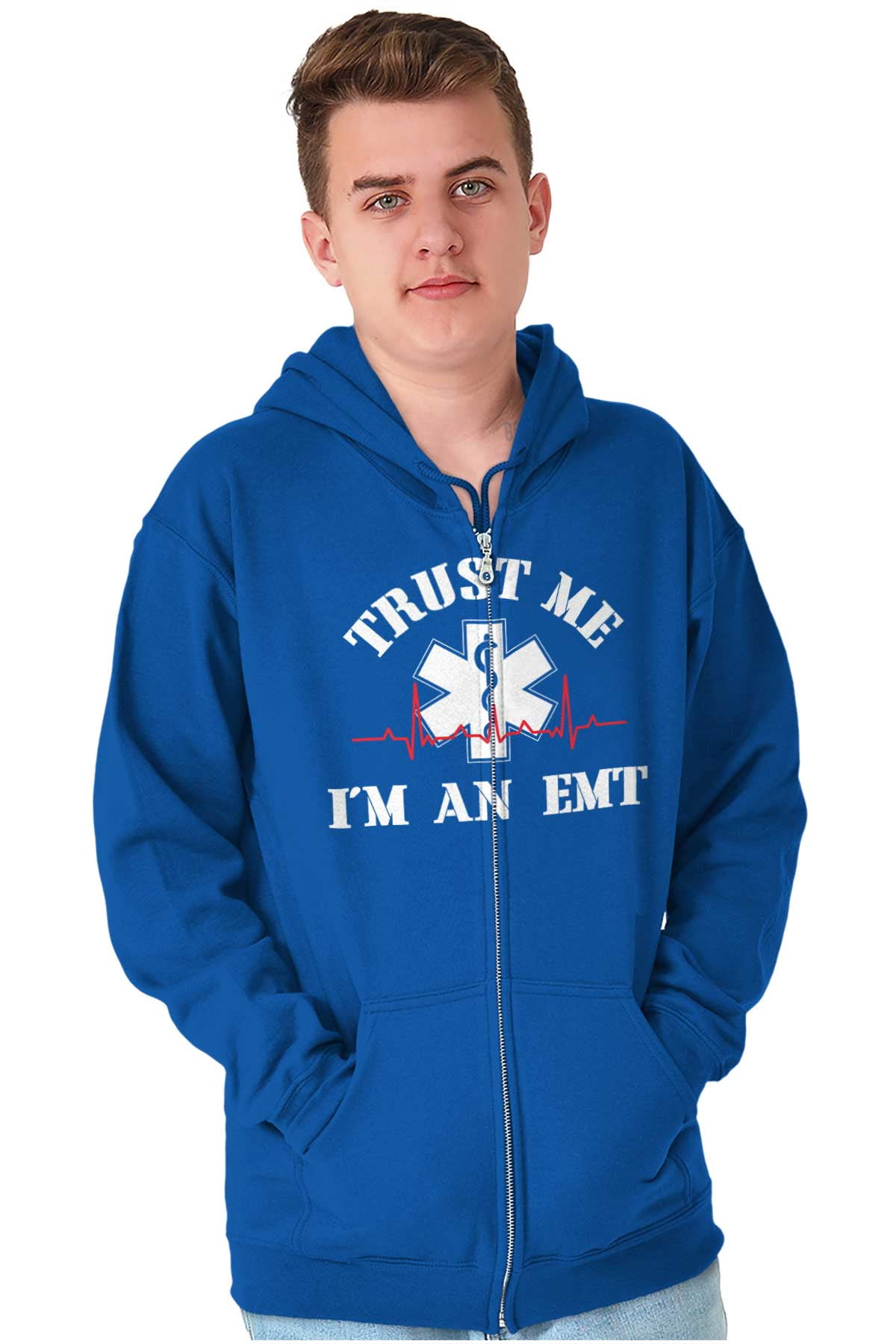 Trust Me An EMT Emergency Medical Tech Zip Up Hoodie Men's Women's ...