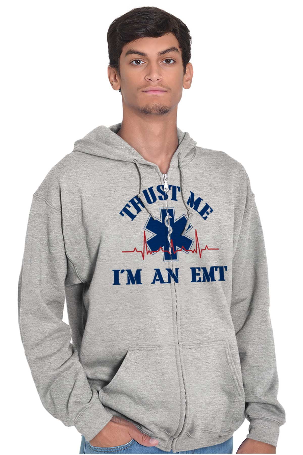 Trust Me An EMT Emergency Medical Tech Zip Up Hoodie Men's Women's ...