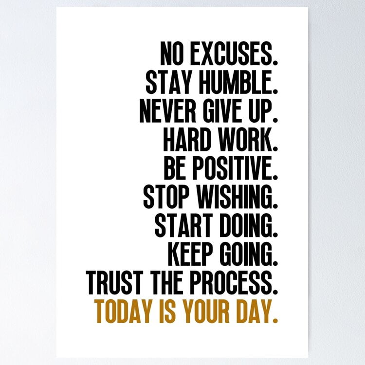 Trust The Process Poster- Unframed Poster | Wall Art | Perfect For Home ...