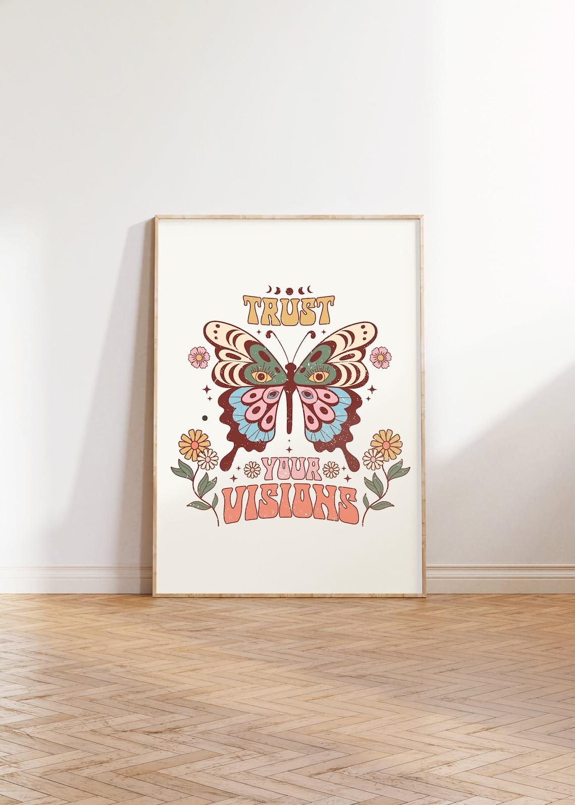 Trust Your Visions Poster, Positive Self Talk, Boho Spiritual Wall Art ...