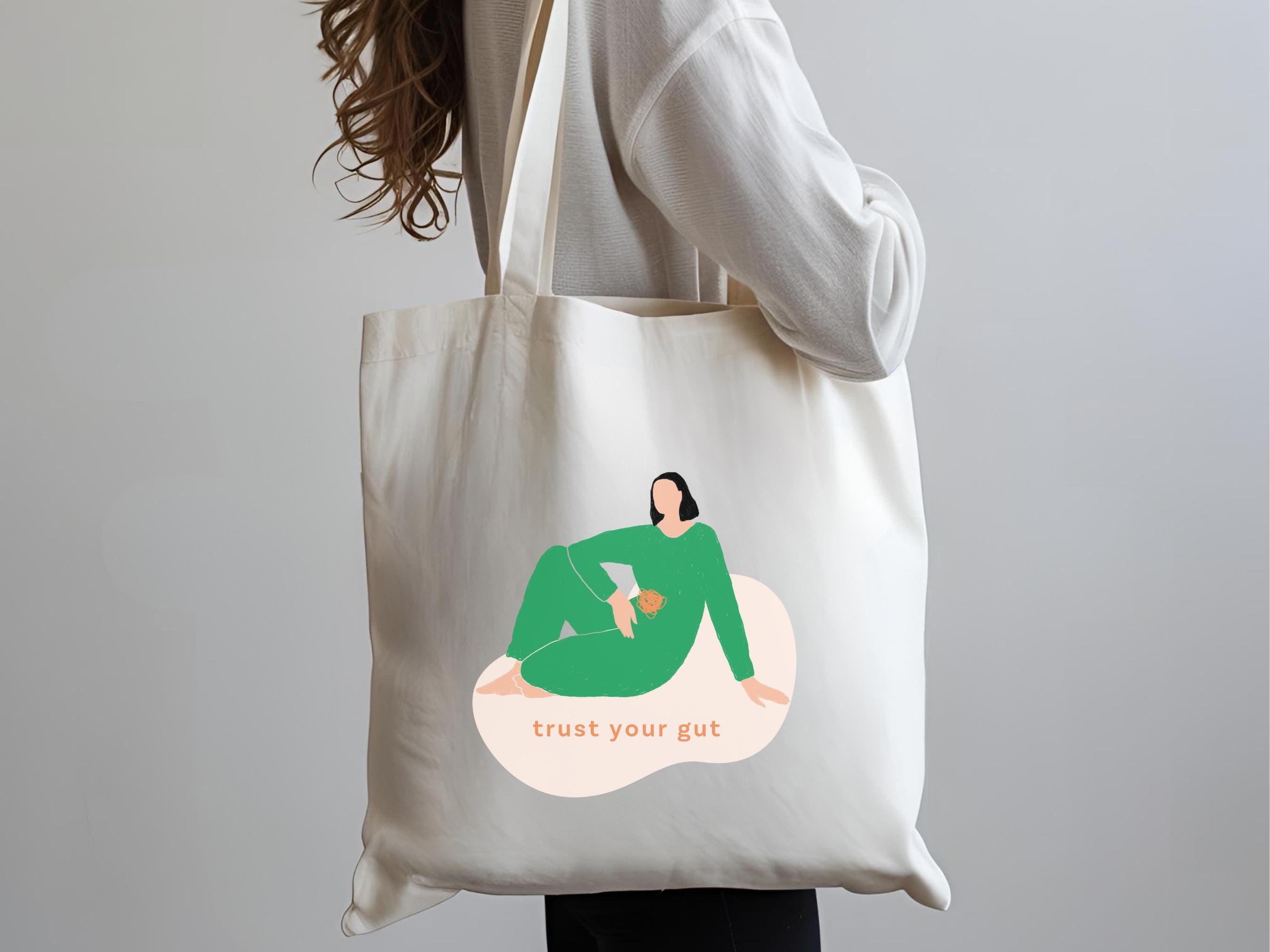 Trust Your Gut Cotton Tote, Girl Power Grocery Bag - Walmart.com
