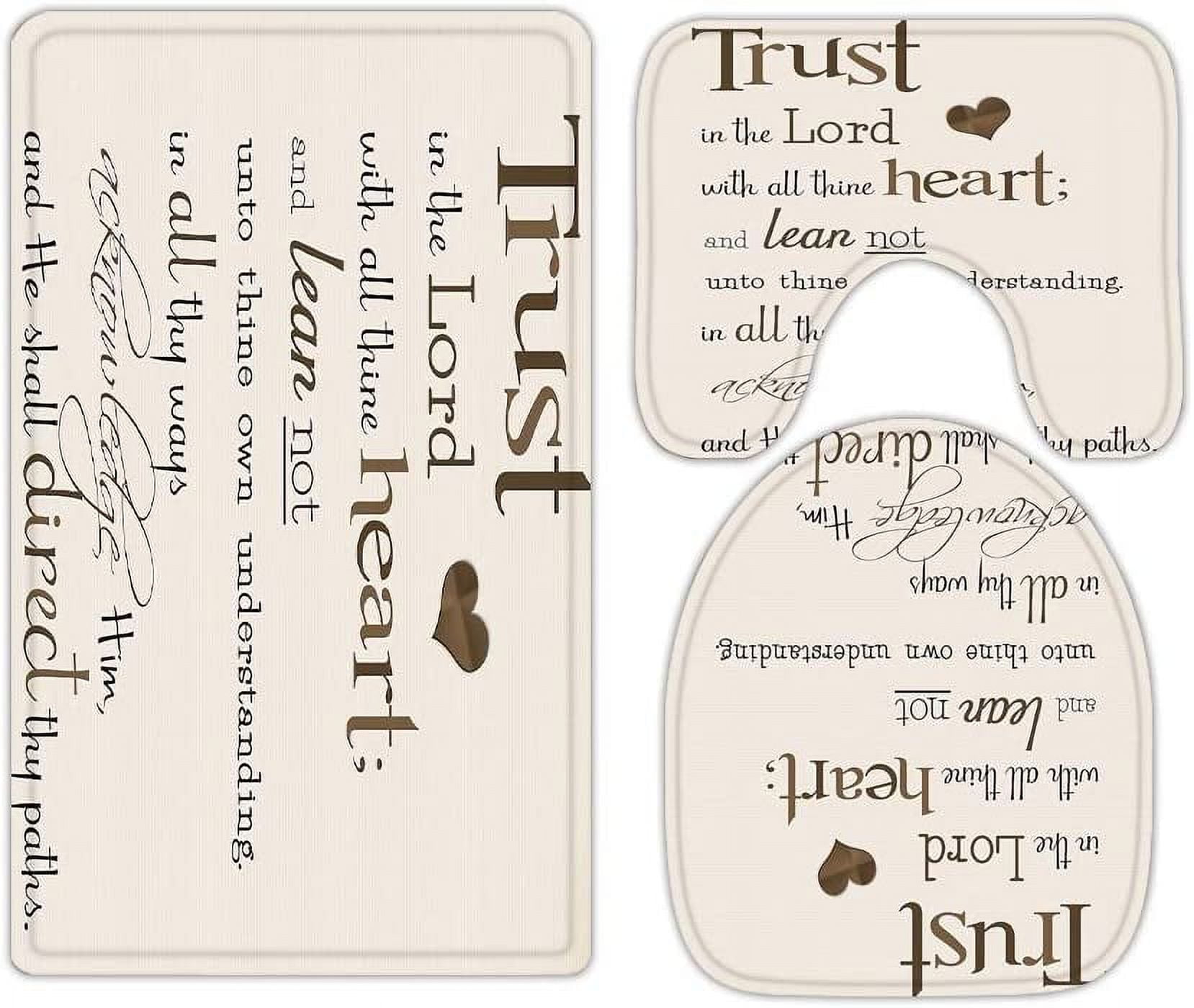 Trust in The Lord Inspirational Verse Scripture Quotes Bathroom Rugs ...