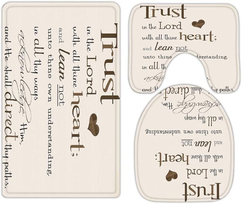 Trust in The Lord Inspirational Verse Scripture Quotes Bathroom Rugs ...