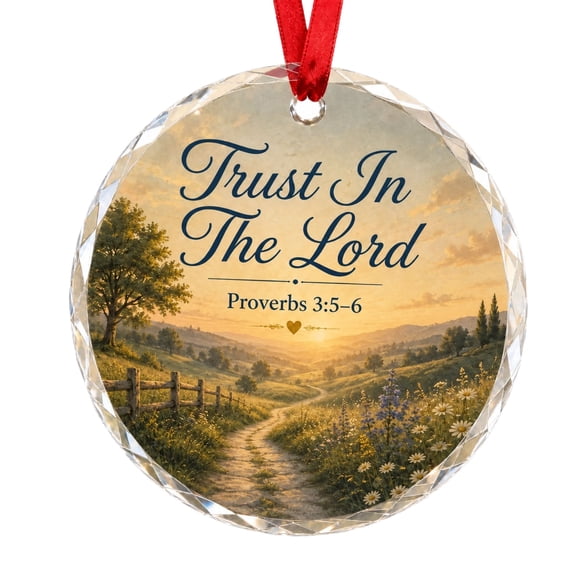 Trust in the Lord Faith Scripture Hanging Ornament, Country landscape ...