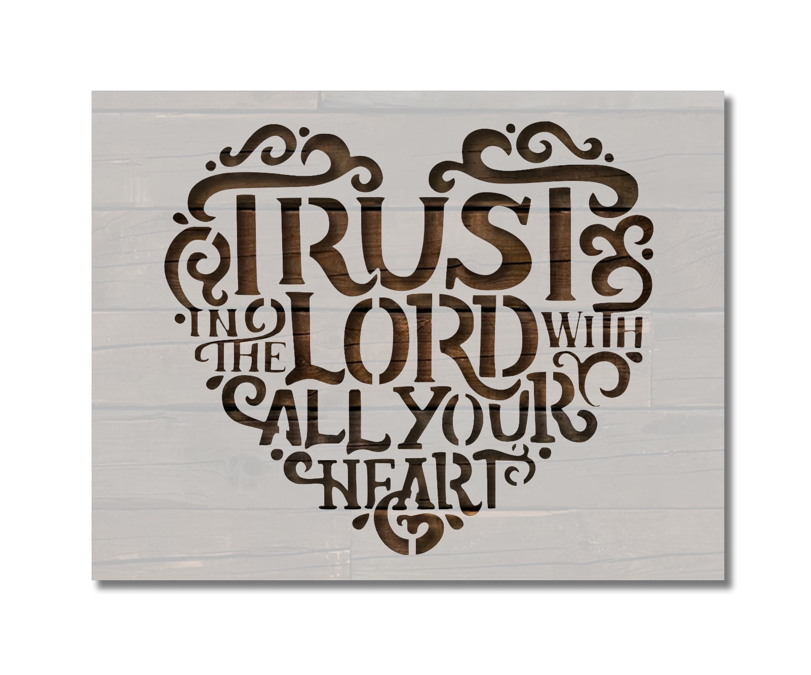 Trust in the Lord Heart Stencil Template Reusable 8.5 x 11 for Painting ...