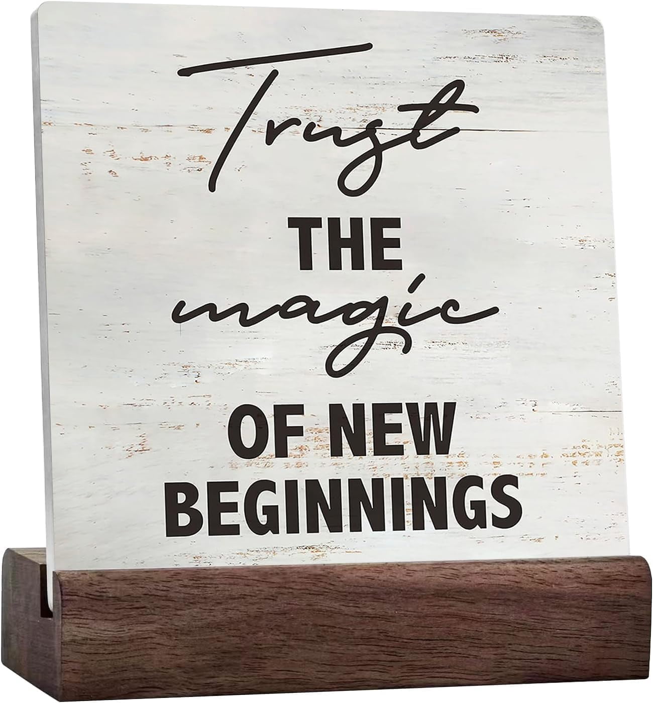 Trust the Magic of New Beginnings Ceramic Table Sign Rusitc ...