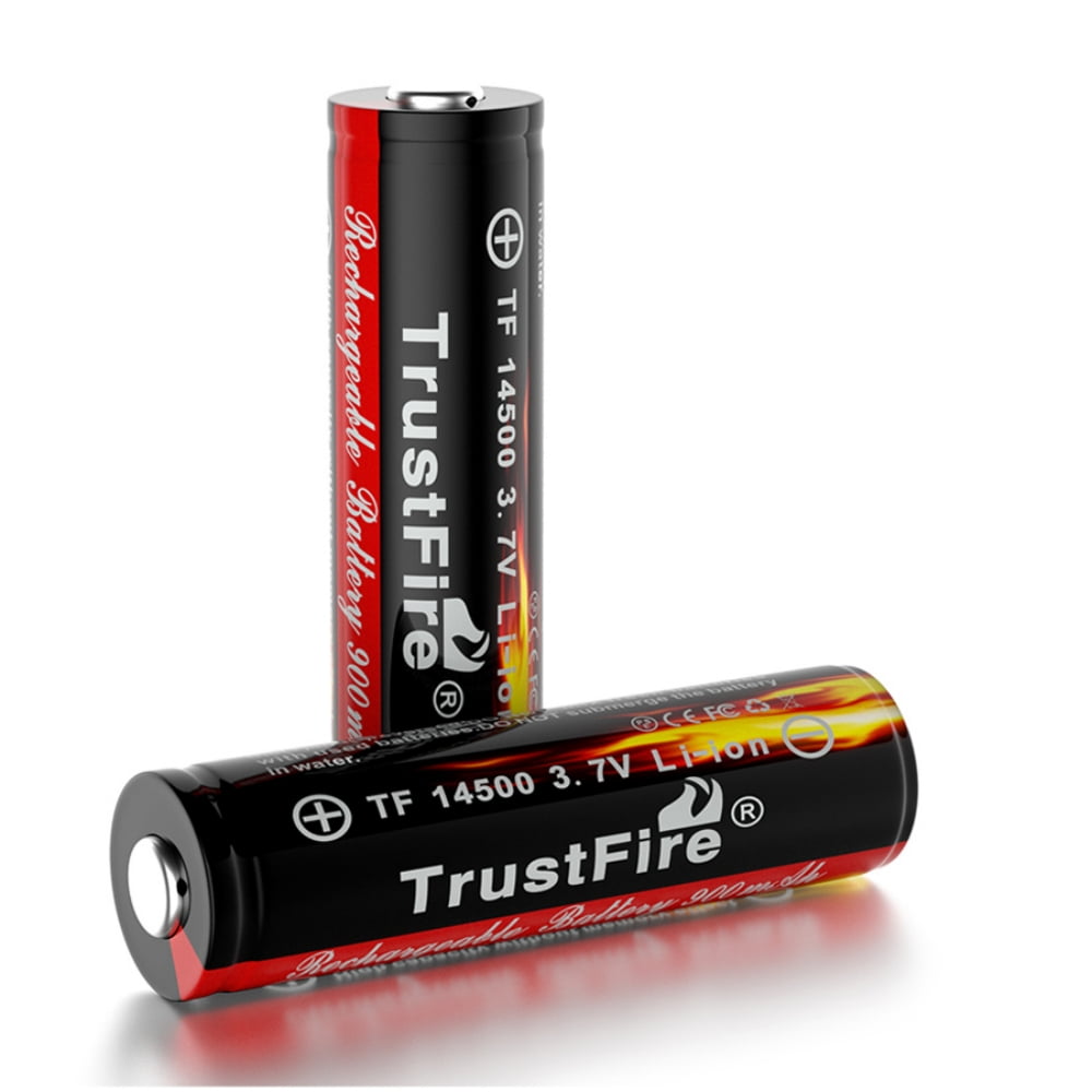 TrustFire 2 Pack 900mAh 14500 3.7V Li-ion Rechargeable With Protection ...