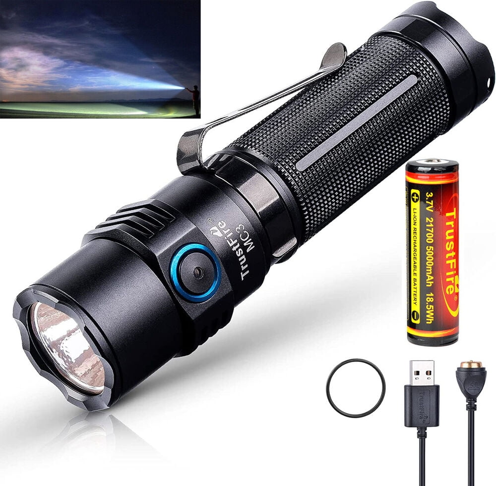 Trustfire MC3 LED Flashlight, 2500 Lumens, Magnetic Rechargeable, IP68 ...