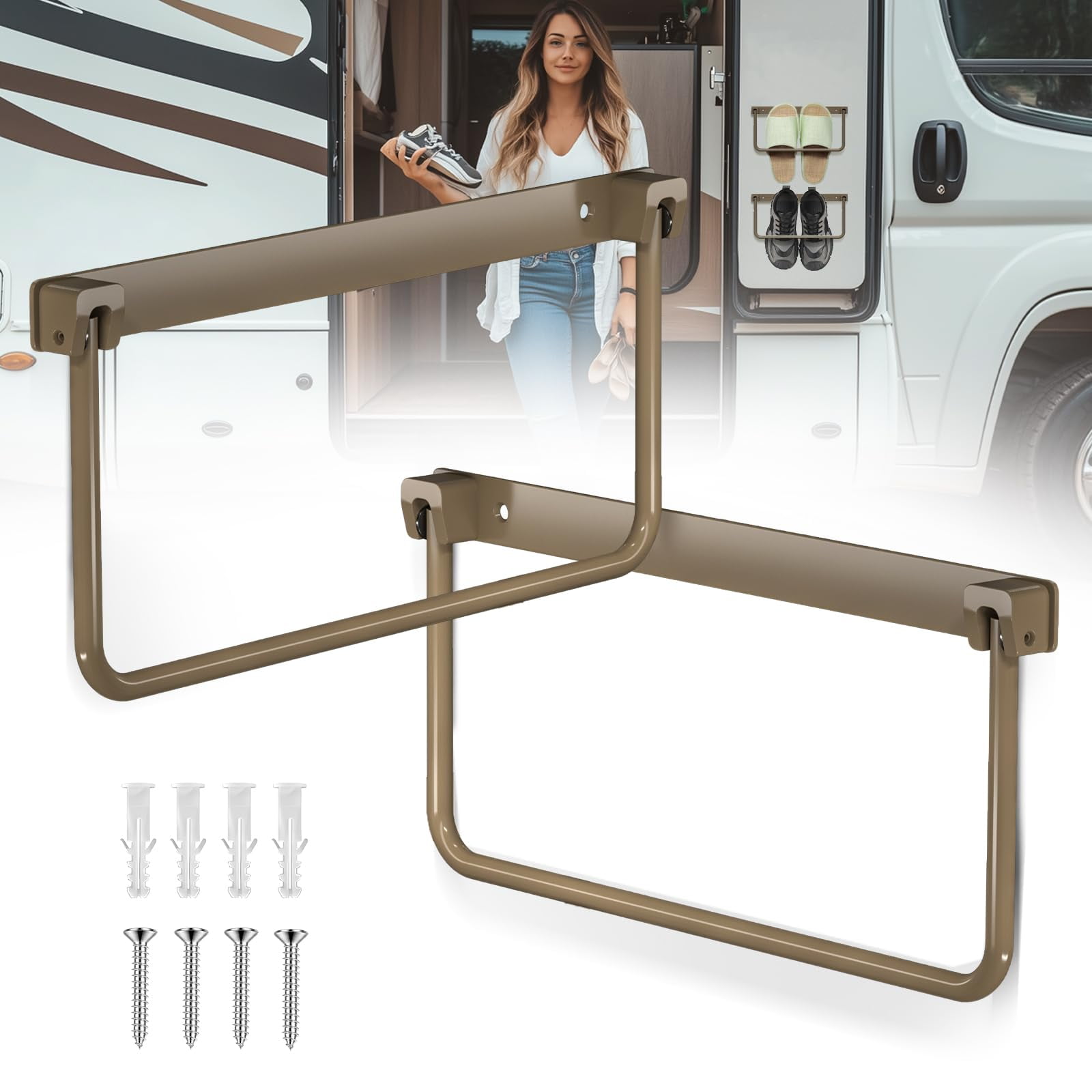 TrustWheel Foldable RV Shoe Rack, Wall-Mounted Shoe Rack Save Space ...