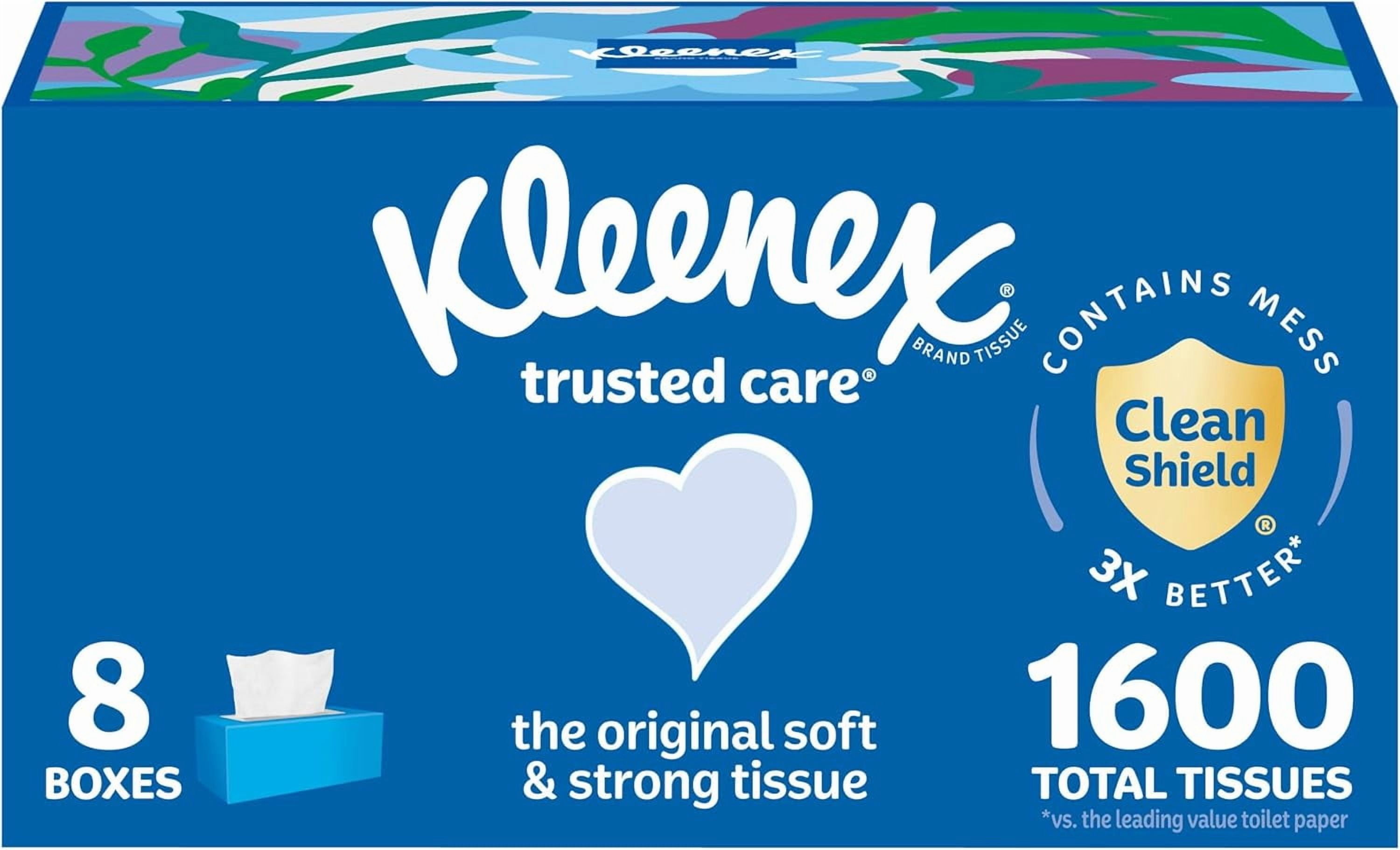 Trusted Care Facial Tissues, 8 Flat Boxes, 200 Tissues per Box, 2-Ply ...