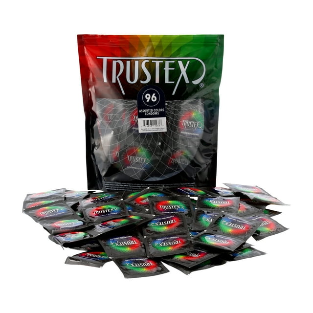 Trustex Assorted Colors Condoms, Latex Lubricated Colored Condoms, Bag ...