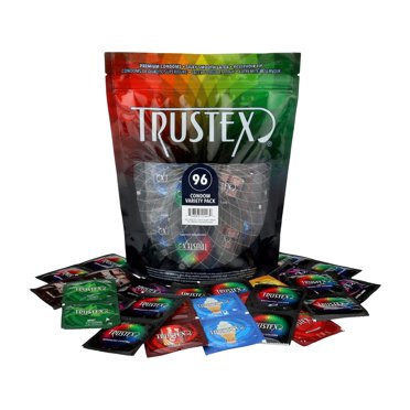 Trustex Assorted Flavors, Premium Latex Flavored Condoms, Bag of 96 ...