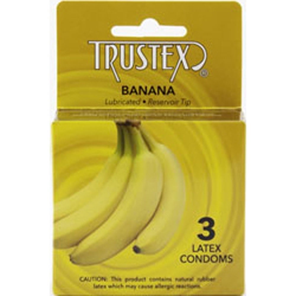 Trustex Flavored Lubricated Condoms - 3 Pack - Banana , Latex - Walmart.com