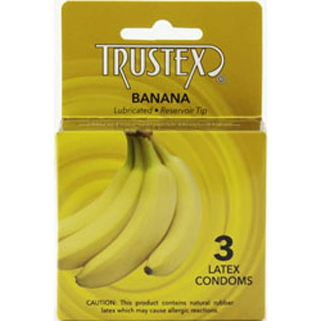 Trustex Flavored Lubricated Condoms - 3 Pack - Banana , Latex - Walmart.com