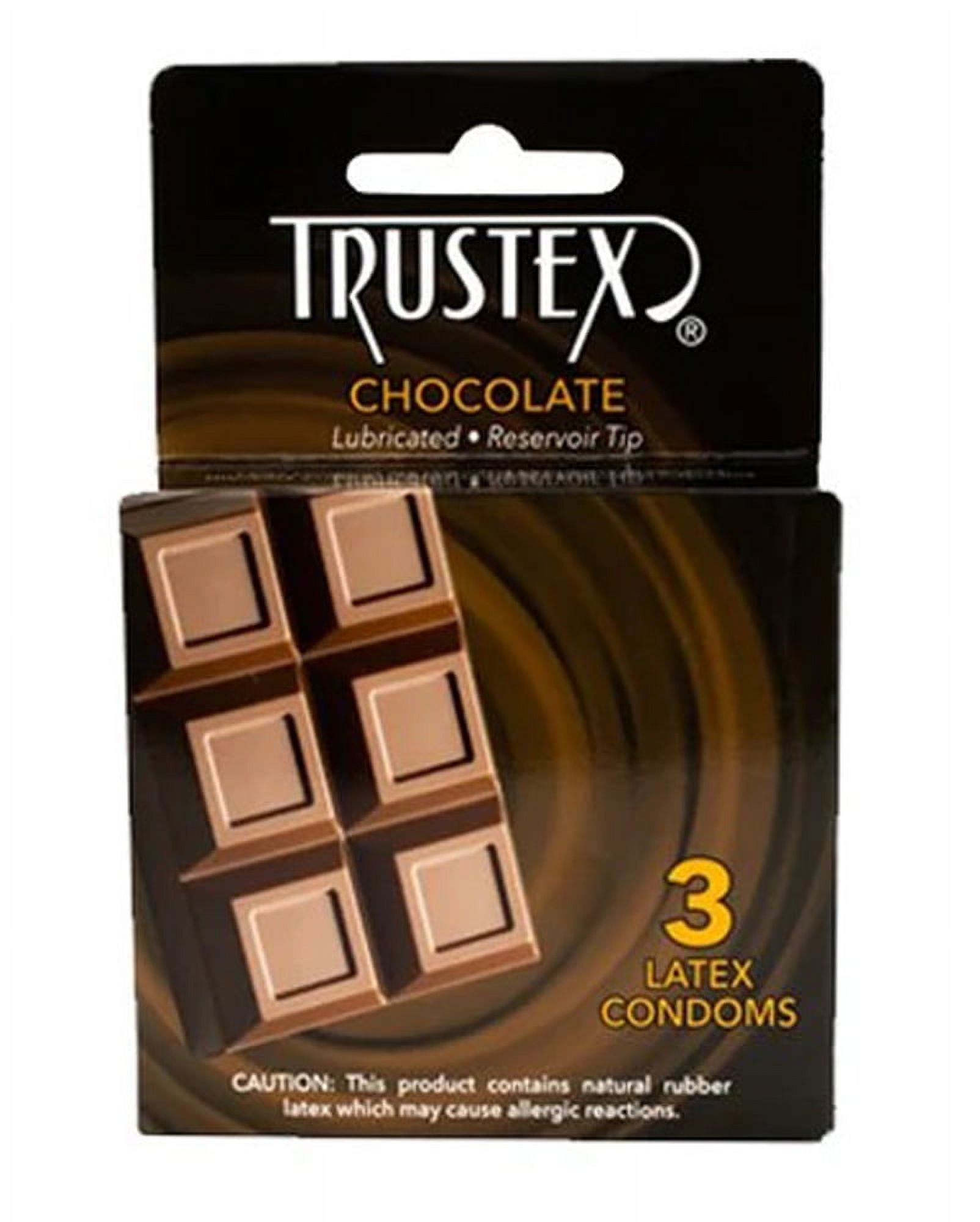 Trustex Flavored Lubricated Condoms - 3 Pack - Chocolate - Walmart.com