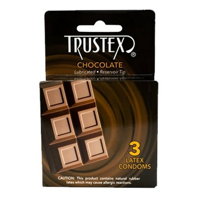 Trustex Flavored Lubricated Condoms - 3 Pack - Chocolate - Walmart.com
