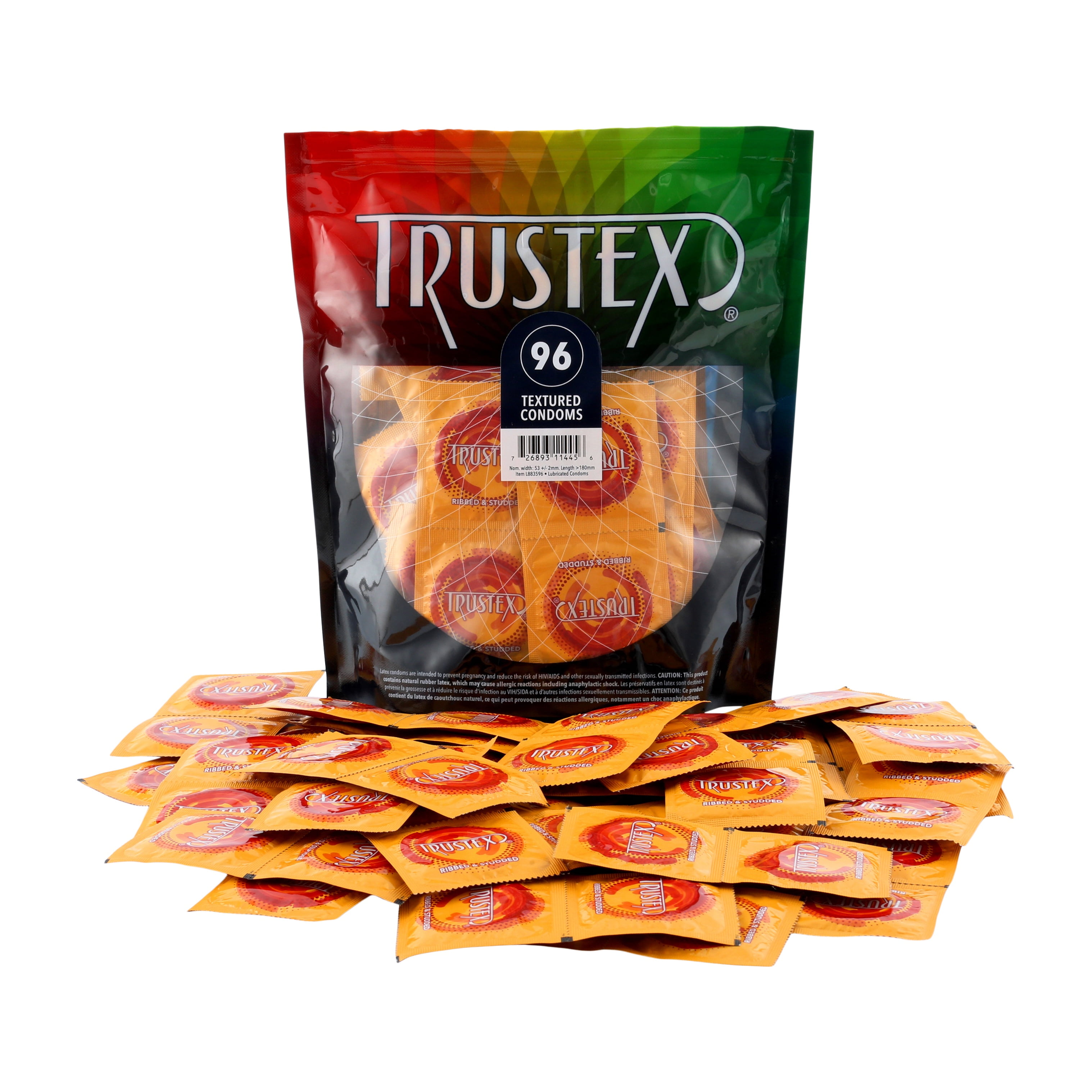 Trustex Ribbed & Studded Latex Condoms, Contoured Shape, Triple-Tested ...