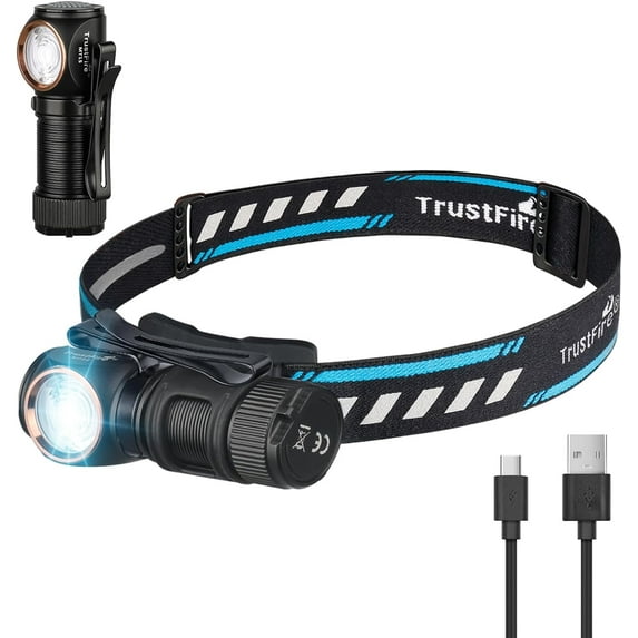 Trustfire MT15 LED Headlamps 1000LM USB C Rechargeable Mini 16340 EDC ...