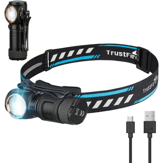 Trustfire MT15 LED Headlamps 1000LM USB C Rechargeable Mini 16340 EDC ...