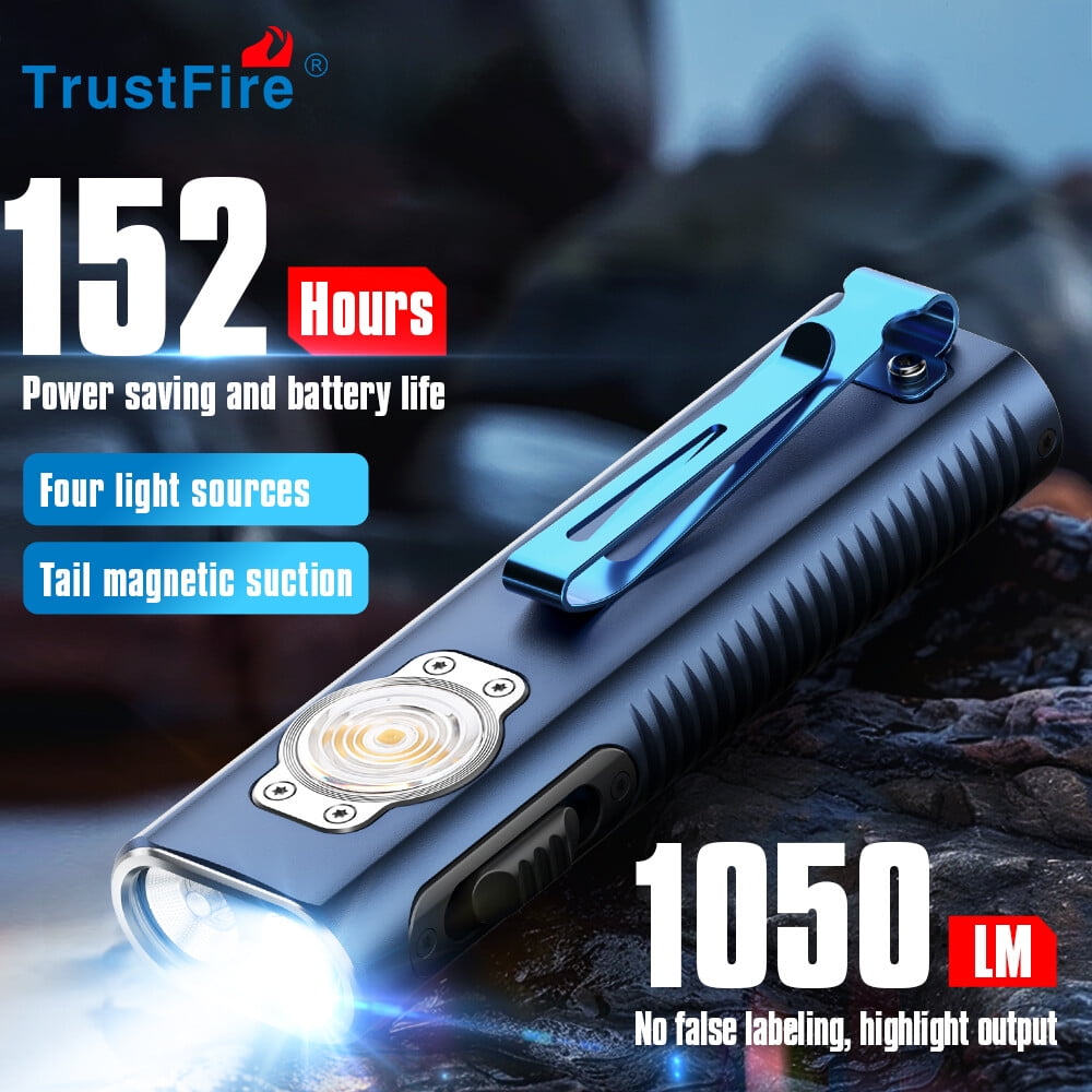 Trustfire X3 Rechargeable EDC Flashlight Magnet Torch , Red Light ...