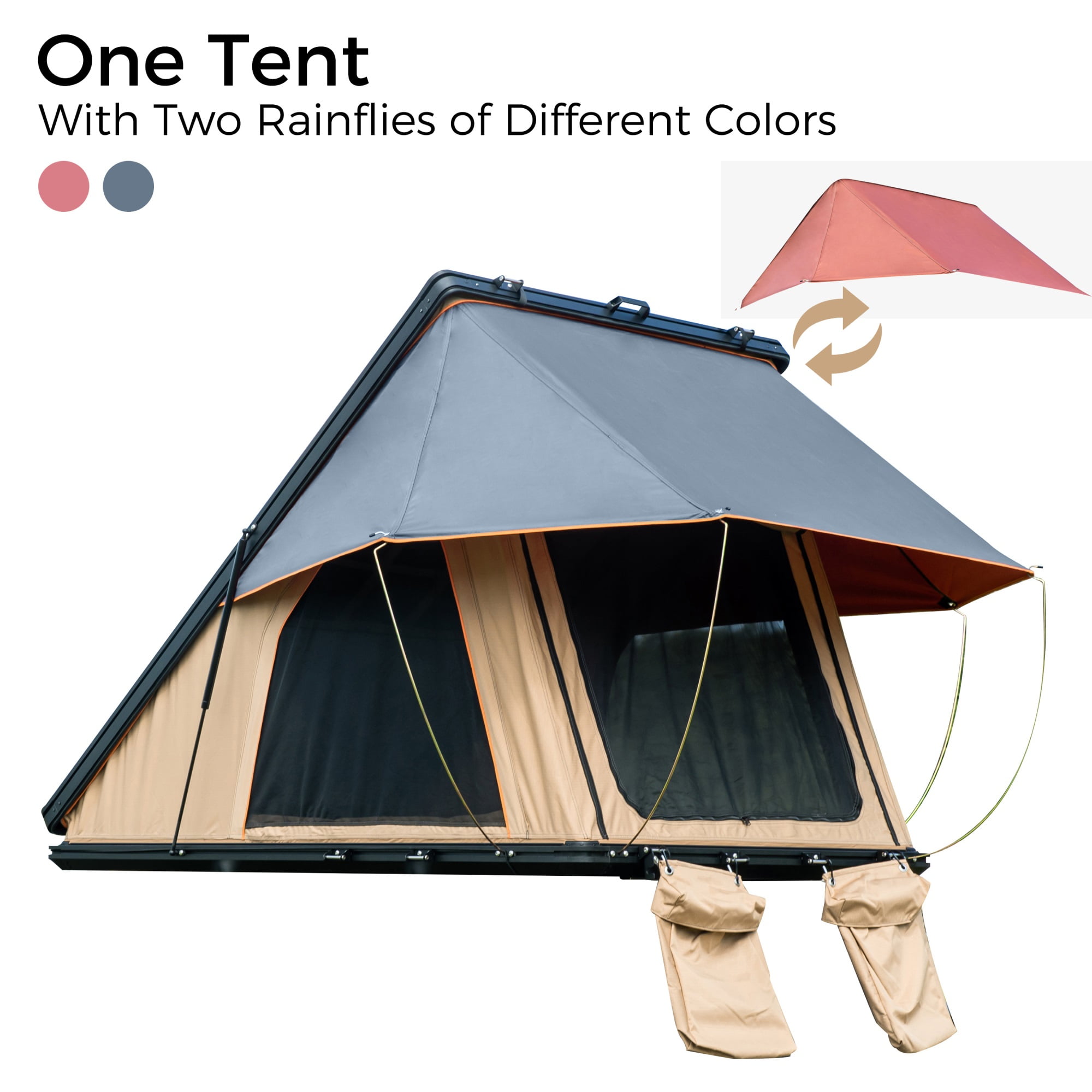 Trustmade OR02RT05YZ-Blackbeige Triangle Aluminium Hard Rooftop Tent ...